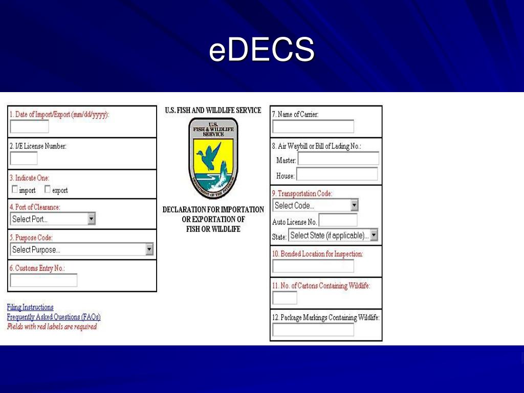 PPT - U.S. FISH & WILDLIFE SERVICE WILDLIFE INSPECTION PROGRAM ...