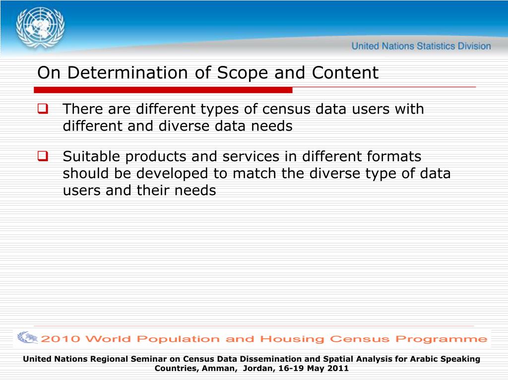 Ppt Determination Of The Scope And Form Of Census Data Dissemination