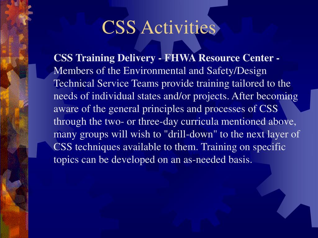 Ppt Context Sensitive Solutions Current Activities And Training
