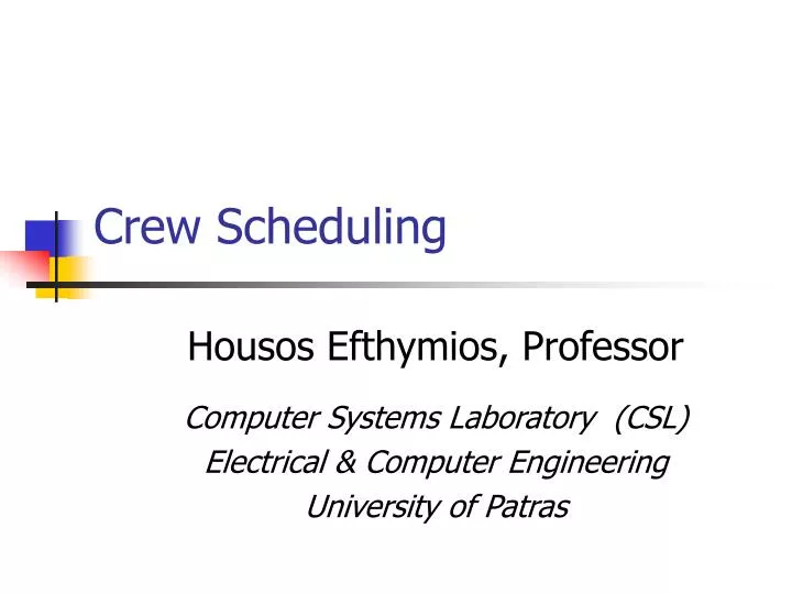 PPT - Crew Scheduling PowerPoint Presentation, free download - ID:1744658 PPT - Crew Scheduling PowerPoint Presentation, free download - ID:1744658