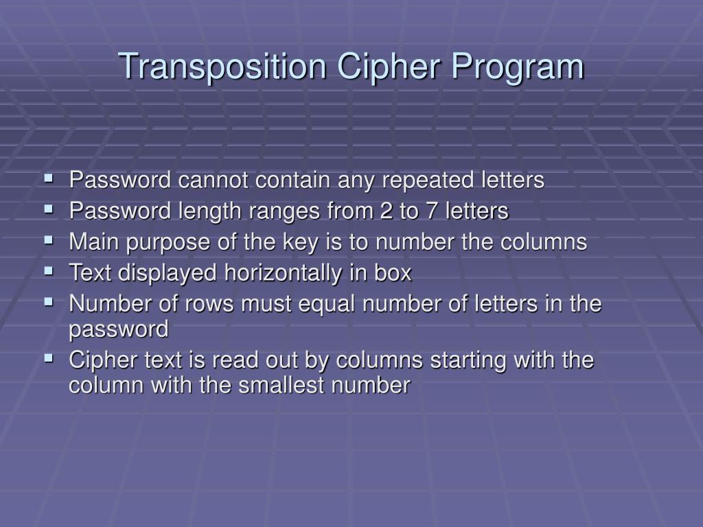 PPT - Transposition Cipher PowerPoint Presentation, free download - ID ... PPT - Transposition Cipher PowerPoint Presentation, free download - ID ...