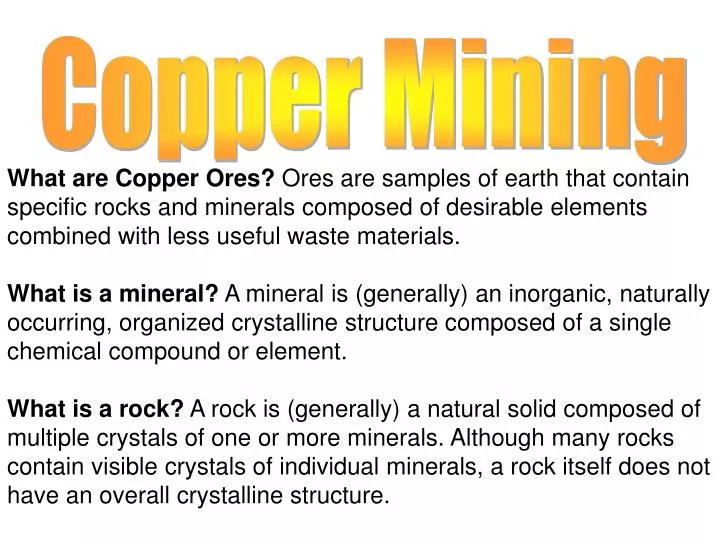 PPT - Copper Mining PowerPoint Presentation, free download - ID:1744846