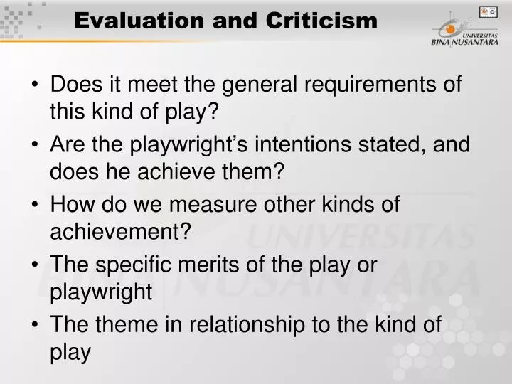 PPT - Evaluation and Criticism PowerPoint Presentation, free download ...