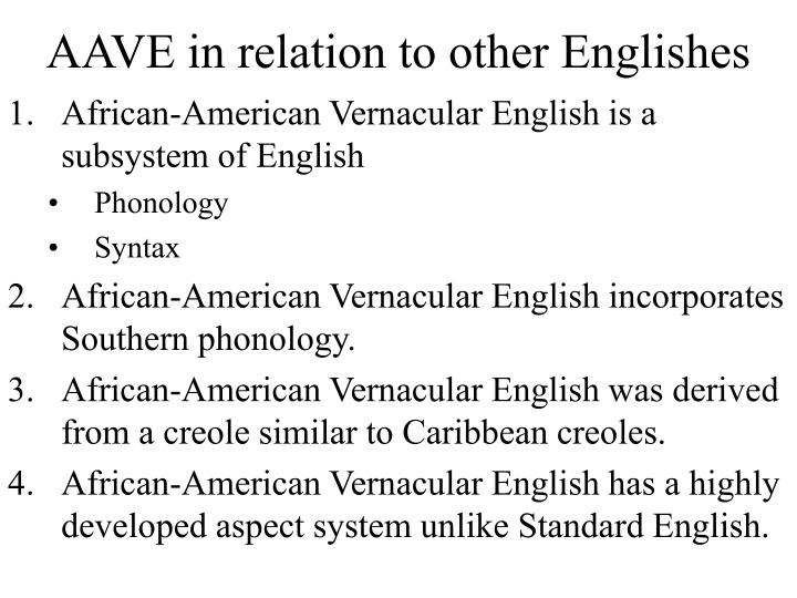 PPT - African American Vernacular English PowerPoint Presentation - ID ...
