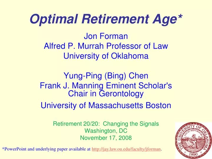 PPT - Optimal Retirement Age* PowerPoint Presentation, free download ... PPT - Optimal Retirement Age* PowerPoint Presentation, free download ...