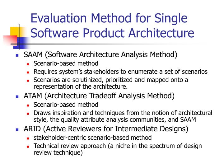 PPT - Methods and Models for Evaluating Software Product Line ...