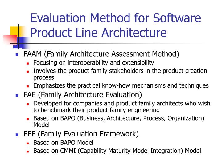 PPT - Methods and Models for Evaluating Software Product Line ...