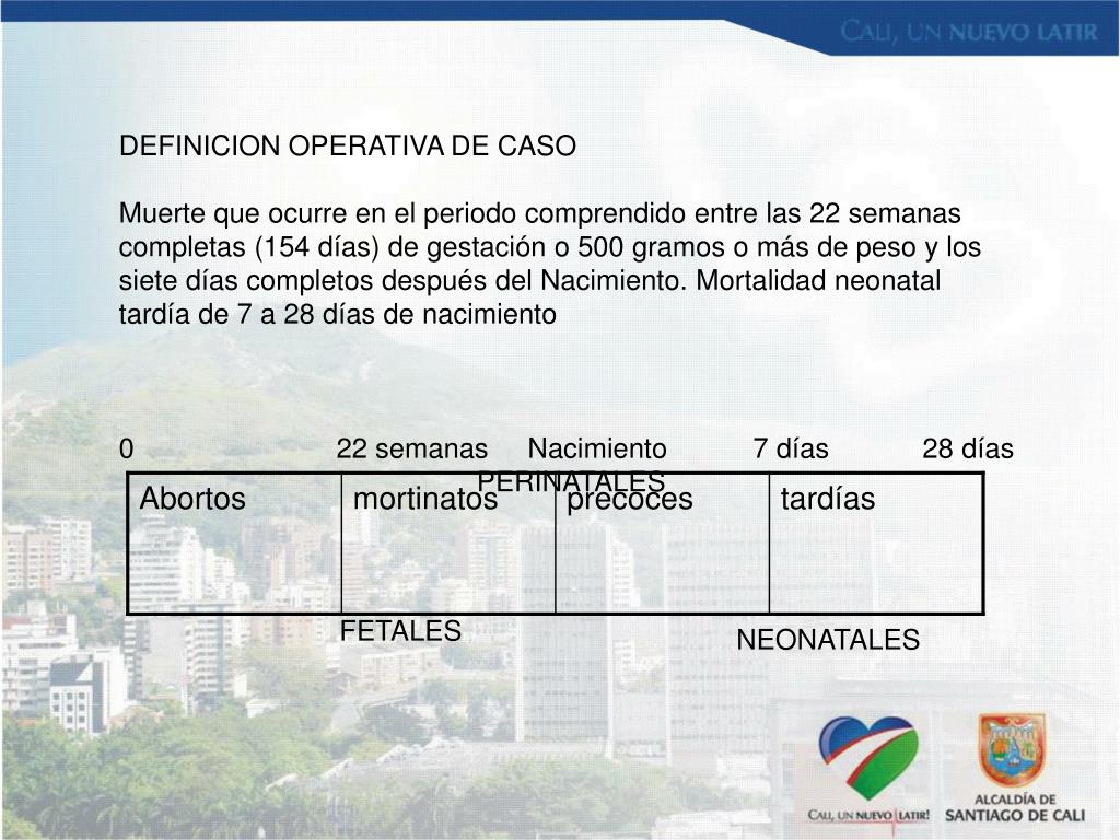 PPT - MORTALIDAD PERINATAL Y NEONATAL TARDÍA SANTIAGO DE CALI 2010 ...