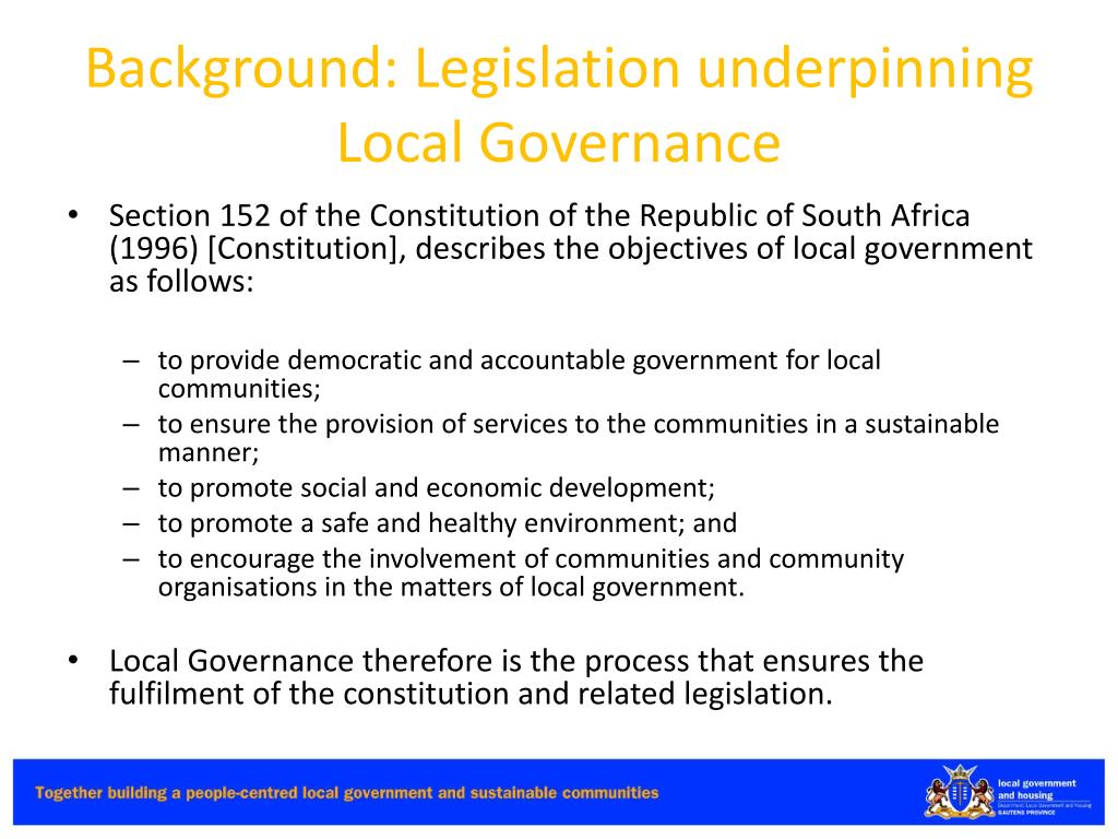 PPT - Principles of Local Governance: Covering local governmental ...