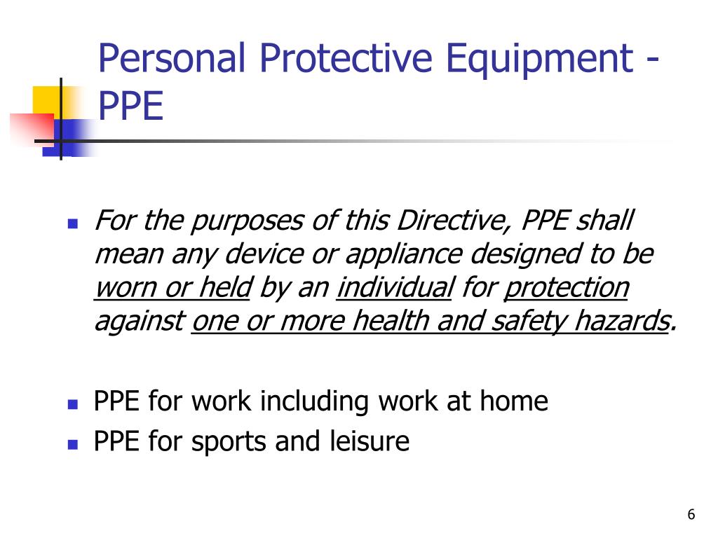 PPT - Safety requirements for personal protective equipment in CU ...