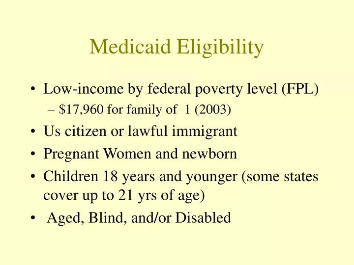 PPT - Medicaid Eligibility PowerPoint Presentation, free download - ID ...