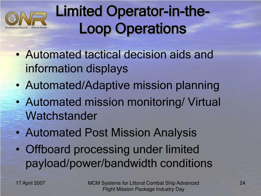 PPT - MCM Systems for Littoral Combat Ship Advanced Flight Mission ...
