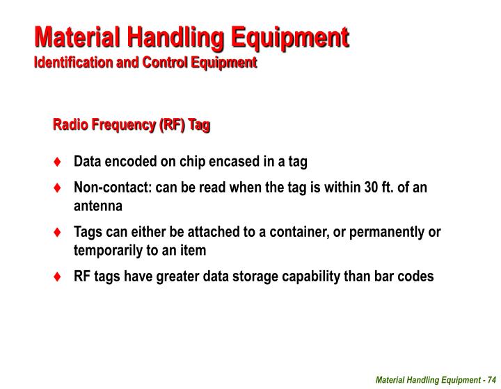 PPT - Facilities Planning - Unit 10 Material Handling Equipment ...