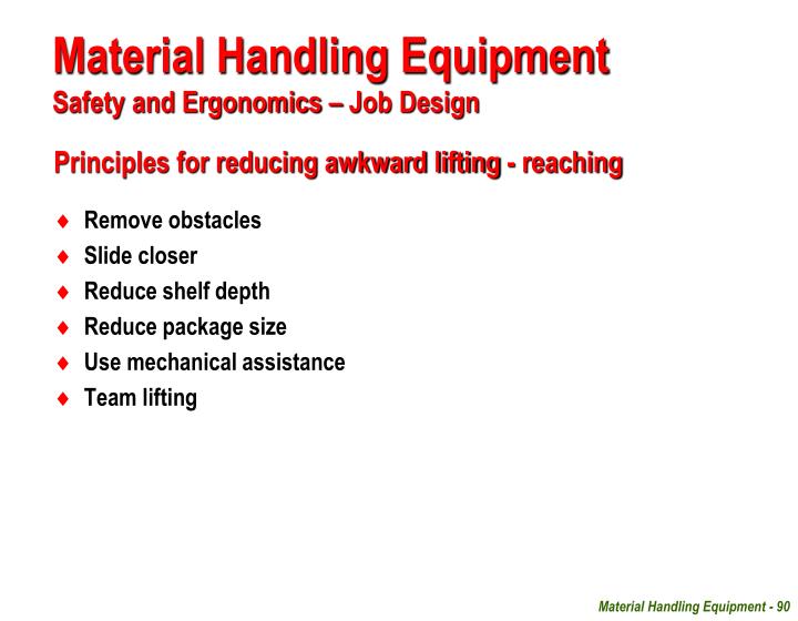 PPT - Facilities Planning - Unit 10 Material Handling Equipment ...