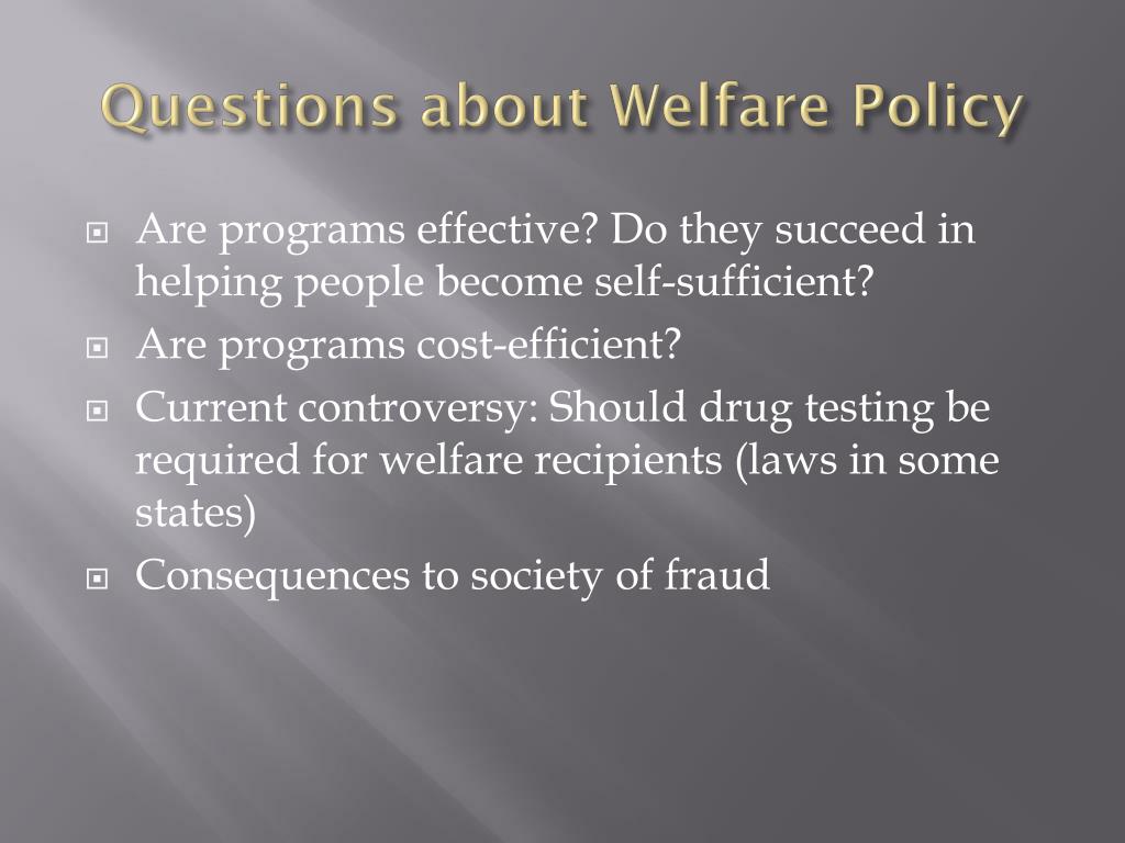 PPT - Federal Funding of Social Welfare Programs and Policy Questions ...