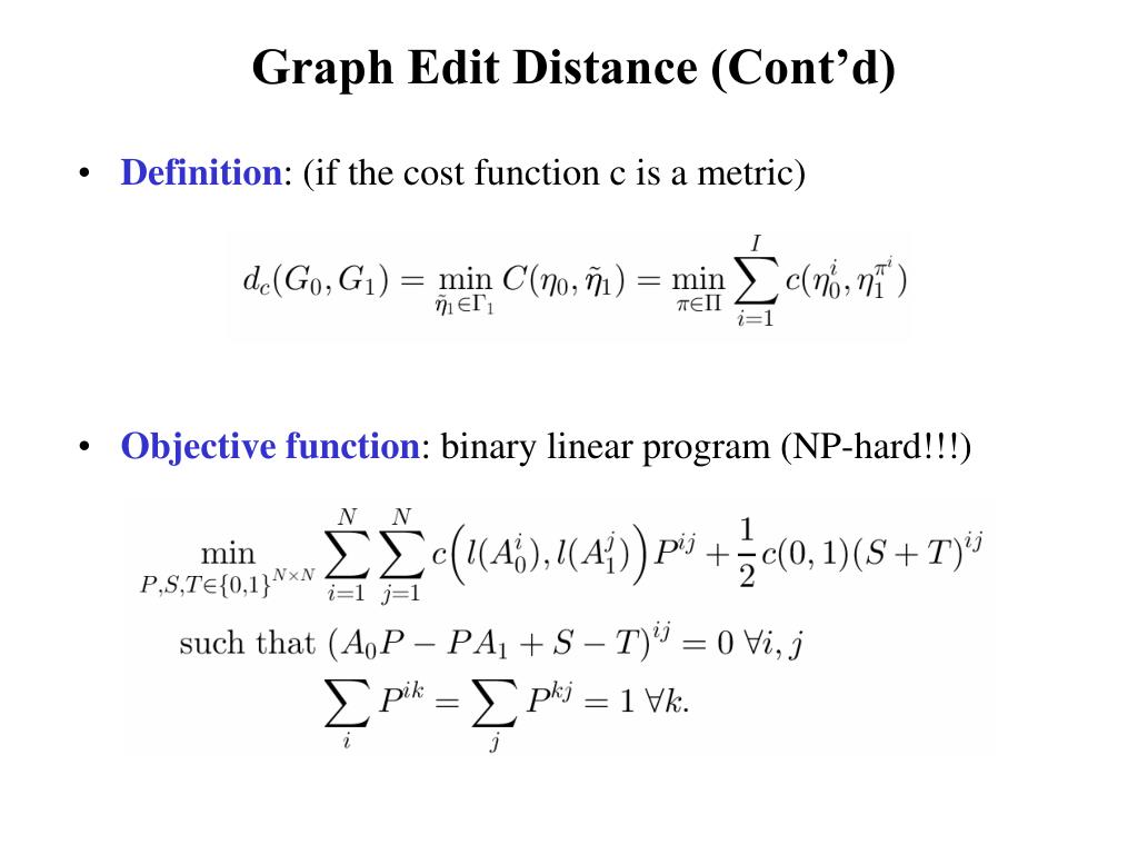 Ppt A Binary Linear Programming Formulation Of The Graph Edit Distance Powerpoint Presentation 4972
