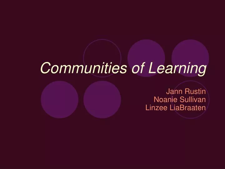 PPT - Communities of Learning PowerPoint Presentation, free download ...