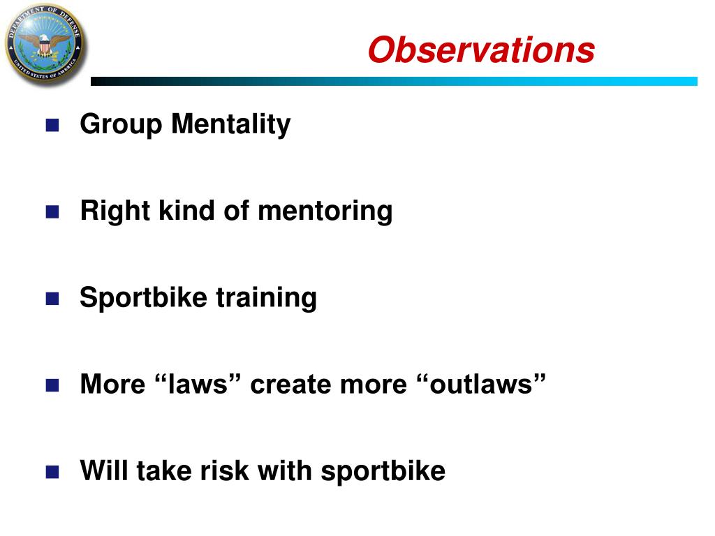 PPT - DoD and Joint Safety Initiatives Motorcycle Mishap Prevention ...