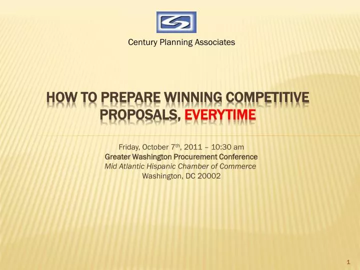PPT - How to Prepare Winning Competitive ProposalS , EVERYTIME ...