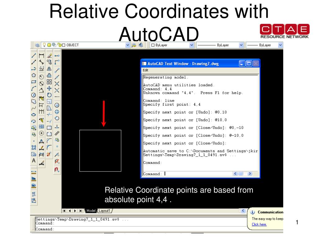 Ppt Relative Coordinates With Autocad Powerpoint Presentation Free