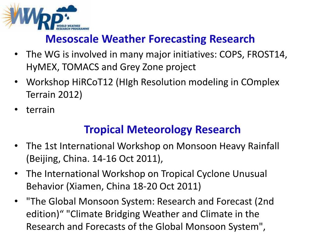 PPT - World Weather Research Programme (WWRP) Report Gilbert Brunet ...