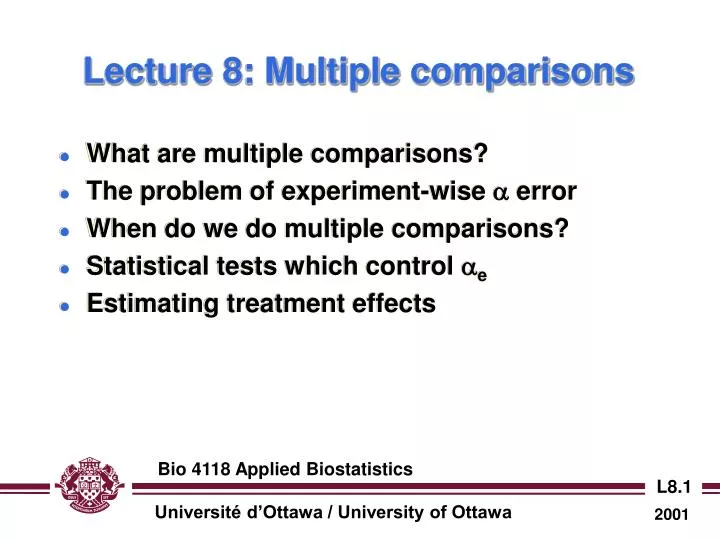 PPT - Lecture 8: Multiple comparisons PowerPoint Presentation, free download - ID:1749195