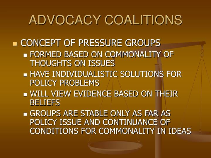 PPT - Advocacy coalition framework PowerPoint Presentation - ID:1749585