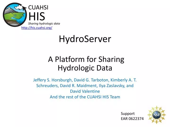PPT - HydroServer A Platform for Sharing Hydrologic Data PowerPoint ...