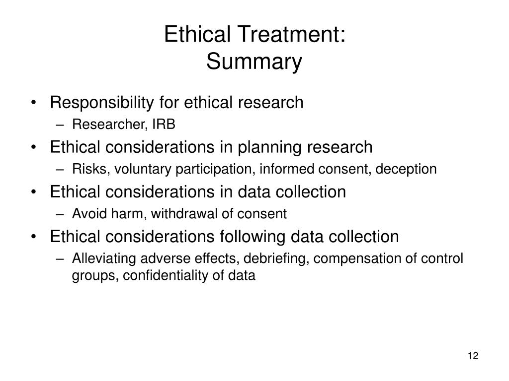 PPT - Chapter 3: Ethical Treatment of Research Participants PowerPoint ...