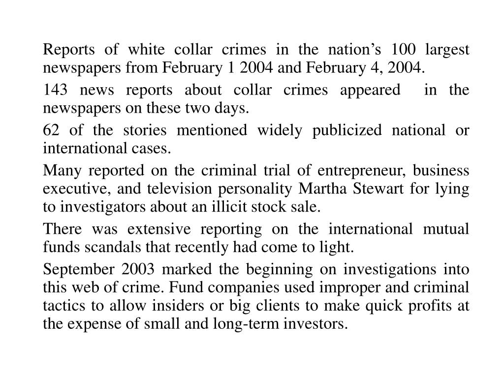 PPT - Street crimes and white collar crimes PowerPoint Presentation ...