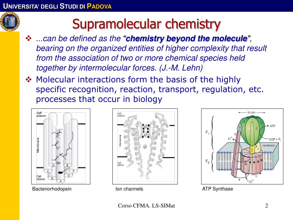 PPT - Chimica Fisica dei Materiali Avanzati Part 2 – Supramolecular ...