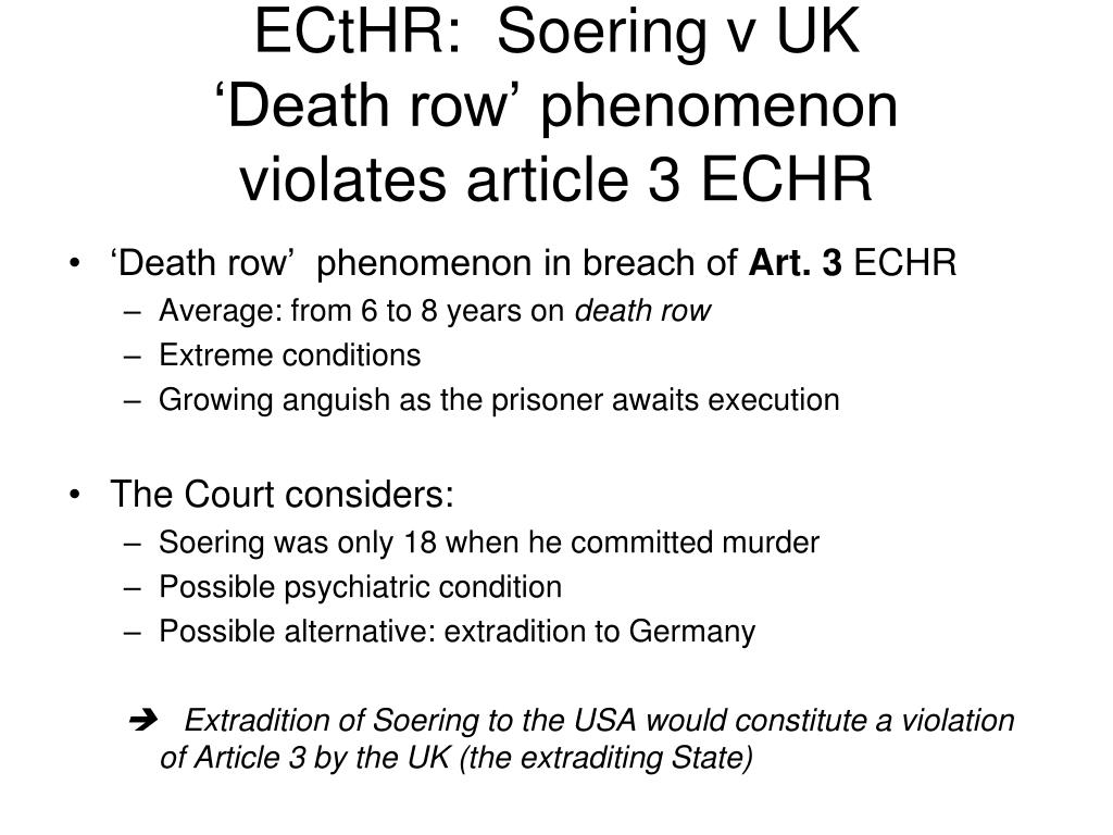 PPT - THE DEATH PENALTY Human rights protection ECHR case studies ...