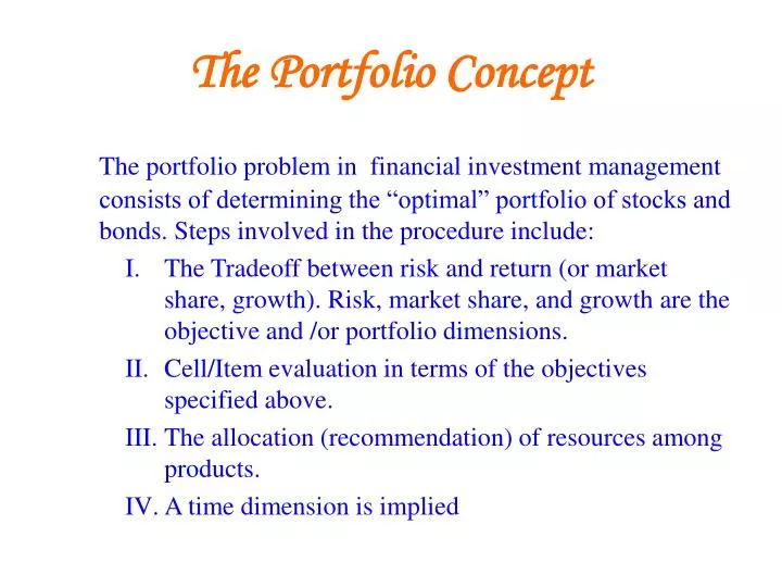 PPT - The Portfolio Concept PowerPoint Presentation, free download - ID ...