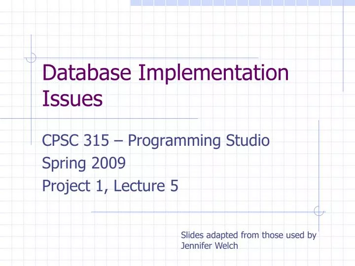 PPT - Database Implementation Issues PowerPoint Presentation, free download - ID:1753078