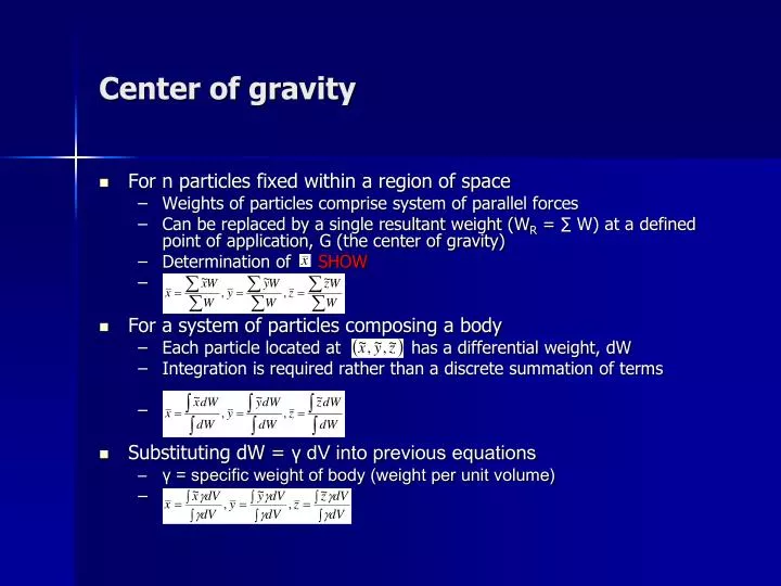 PPT - Center of gravity PowerPoint Presentation, free download - ID:1753081