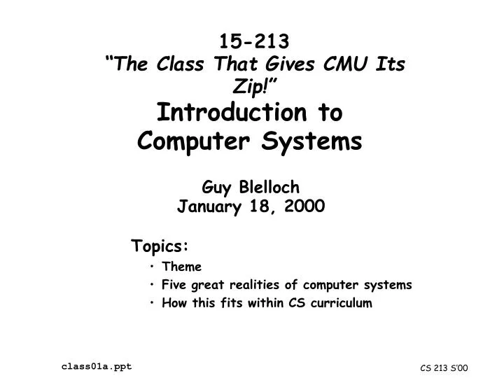 PPT - Introduction to Computer Systems PowerPoint Presentation, free ...