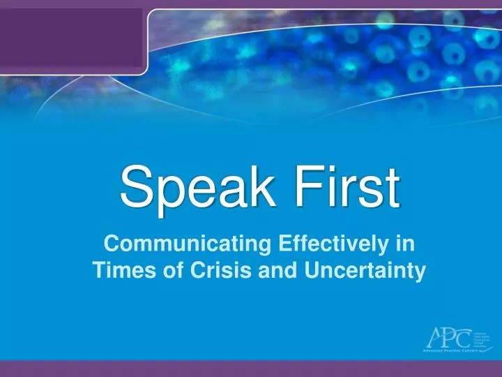 PPT - Speak First PowerPoint Presentation, free download - ID:1754382