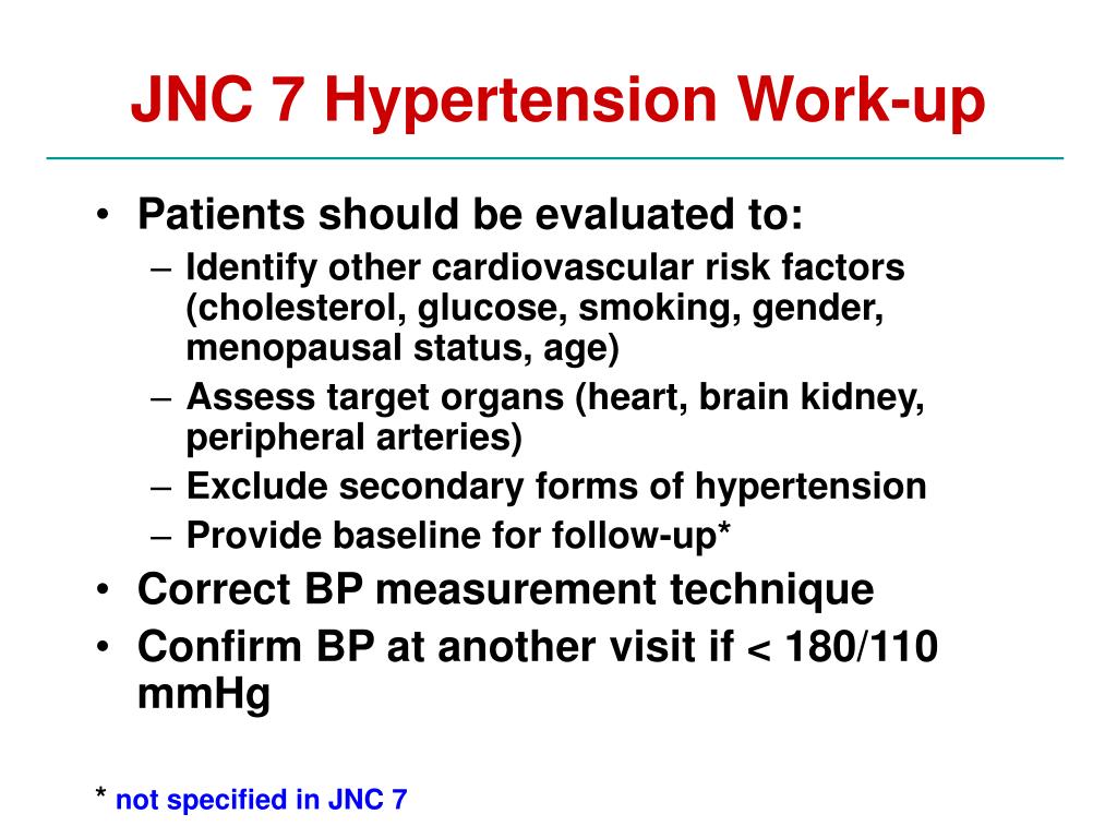 PPT - JNC 7 Hypertension Work-up PowerPoint Presentation, free download ...