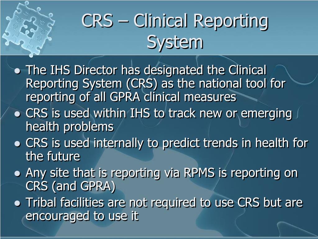 PPT - Putting the Pieces Together –GPRA, CRS and Education PowerPoint ...