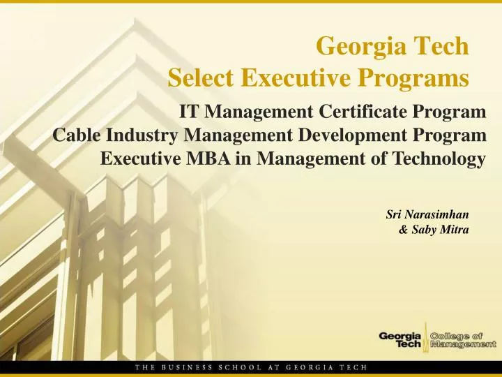 PPT - Georgia Tech Select Executive Programs PowerPoint Presentation ...