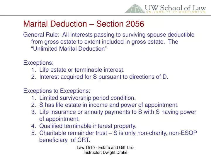 PPT - Marital Deduction – Section 2056 PowerPoint Presentation, free ...