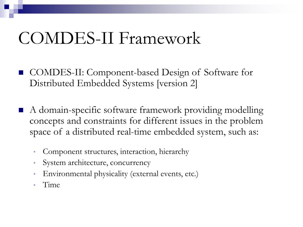Ppt Generative Programming For A Component Based Framework Of Distributed Embedded Software