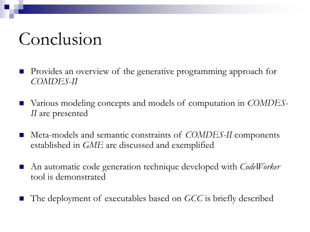 Ppt Generative Programming For A Component Based Framework Of Distributed Embedded Software