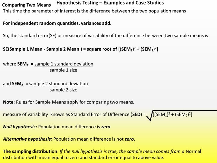 PPT - Hypothesis Testing – Examples and Case Studies PowerPoint ...