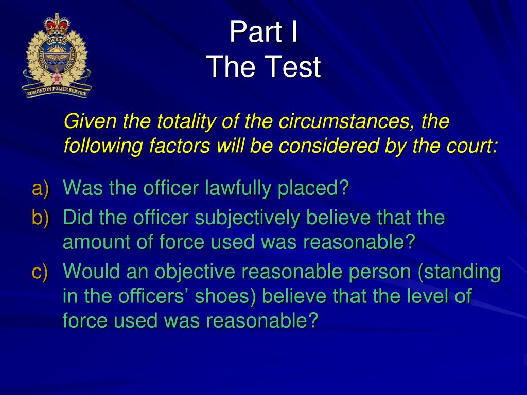 PPT - Reasonable Officer Response (R.O.R.) Canadian Association for ...