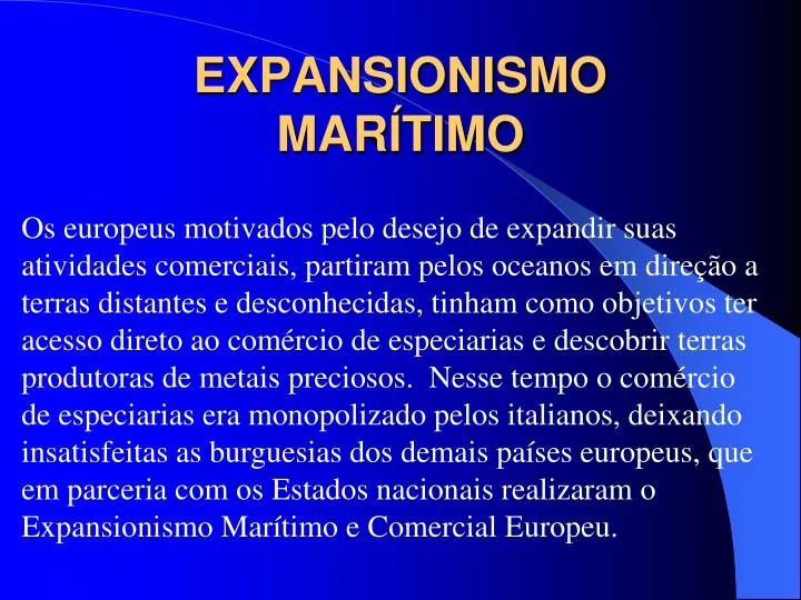PPT - EXPANSIONISMO MARÍTIMO PowerPoint Presentation, free download ...
