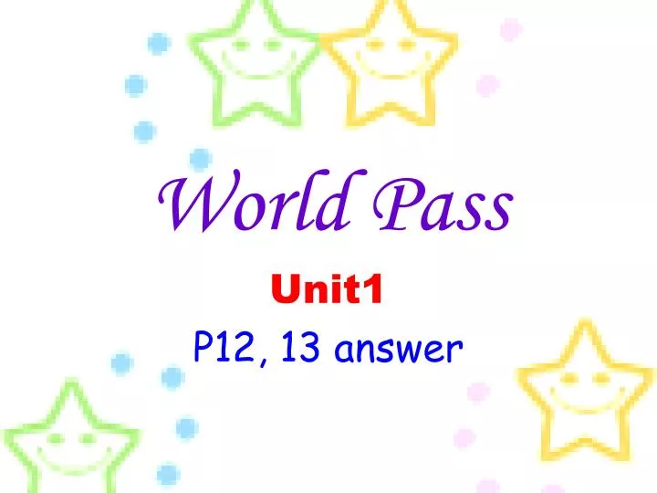 PPT - World Pass PowerPoint Presentation, free download - ID:1756717