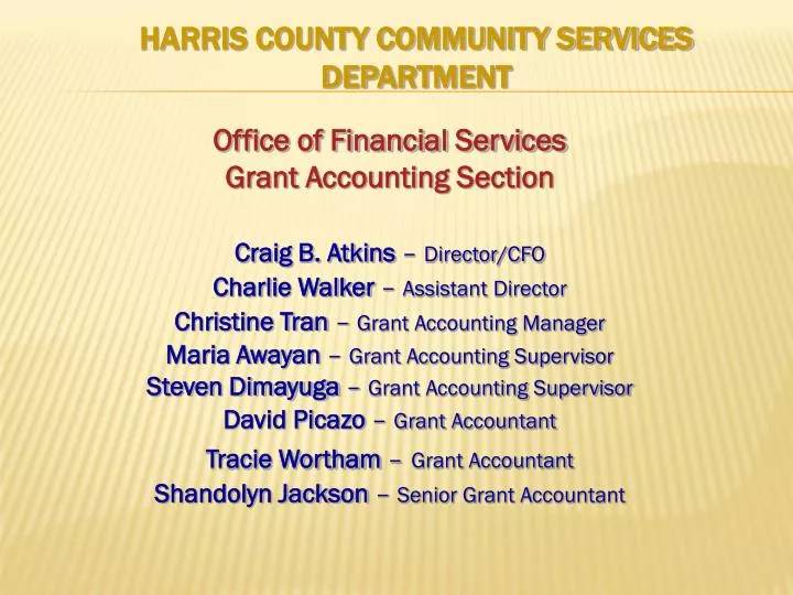 PPT - Harris County Community Services Department PowerPoint ...