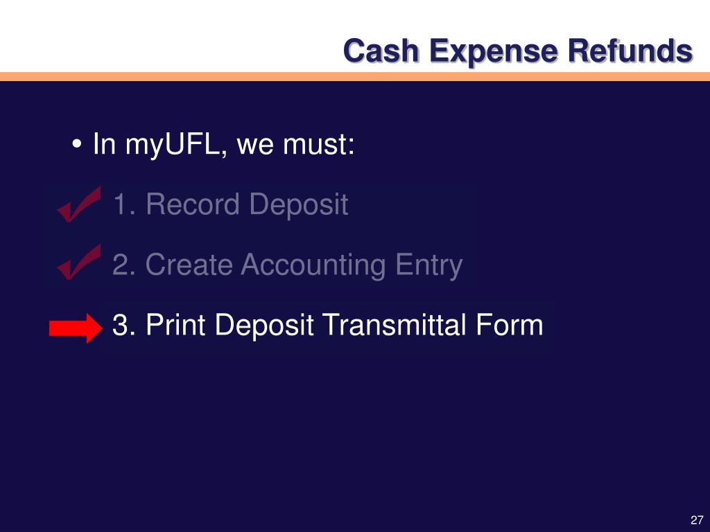 PPT - CASH EXPENSE REFUNDS Treasury Management Finance and Accounting ...