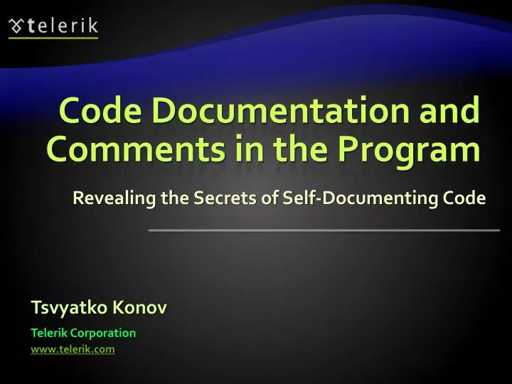 Ppt Code Documentation And Comments In The Program Powerpoint